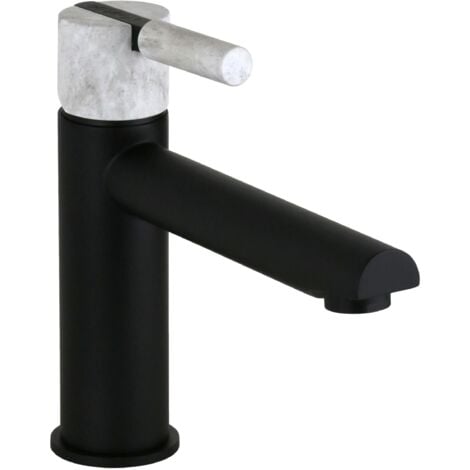 Miscelatore per lavabo bocca lunga maniglia in marmo nero FP Pattaroni ...
