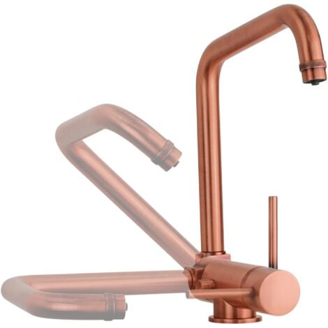 Miscelatore lavello cucina canna abbattibile in colore rame per acqua ...