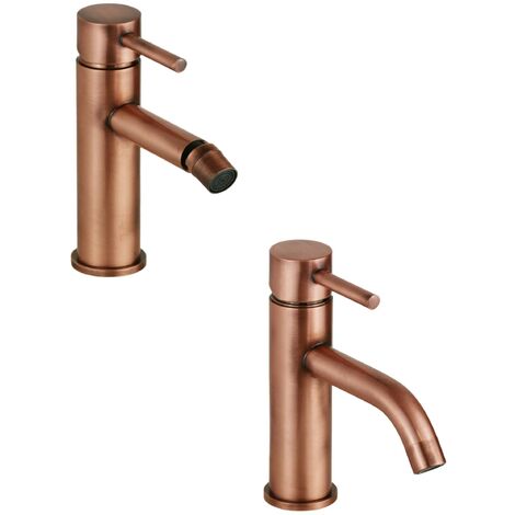 Set bagno in colore rame completo di lavabo e bidet Pollini Jessy KITJES1RA