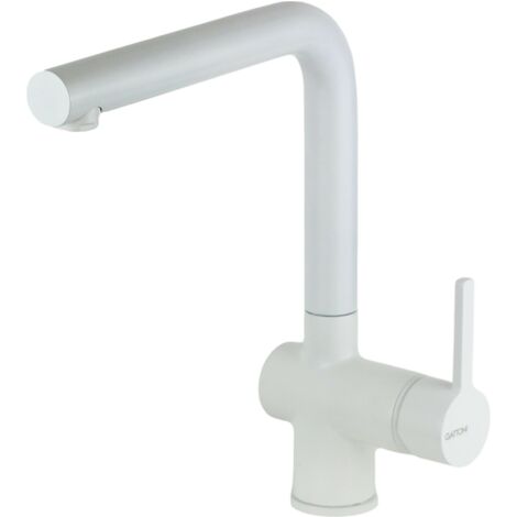 Miscelatore lavello cucina canna girevole in ottone colore bianco opaco ...