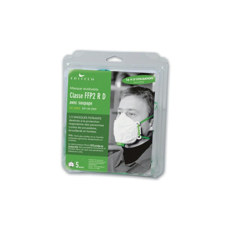 5 masques FFP2 avec valve - Théard