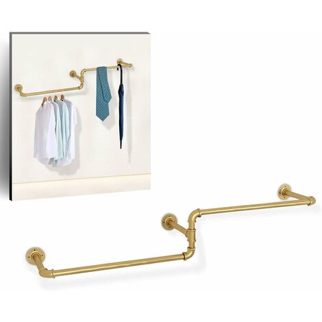 Barra de colgar industrial, 180 cm de largo, para colgar en la pared ...