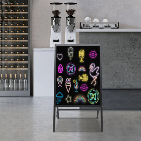 60x80cm Moderno LED Billboard Standing Menu Display Negro LED Billboard