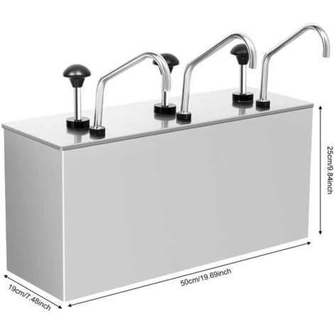 3 bombas de salsa de acero inoxidable, dispensador de salsa ...