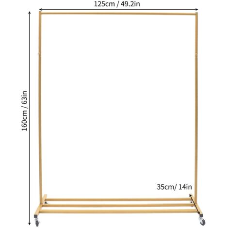 Expositor para ropa 120 x 35 x 160 cm con ruedas universales 22 tubos ...
