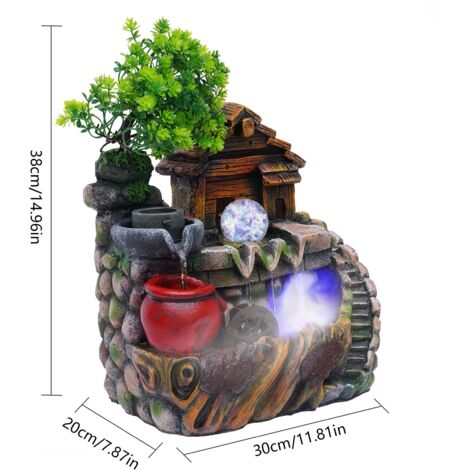 Fuente para rocalla, pequeña fuente de interior para rocalla con efecto ...