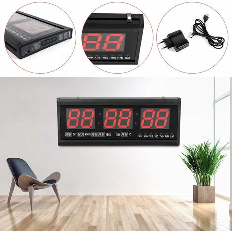 Reloj digital de pared reloj electrónico digital sobredimensionado, el ...