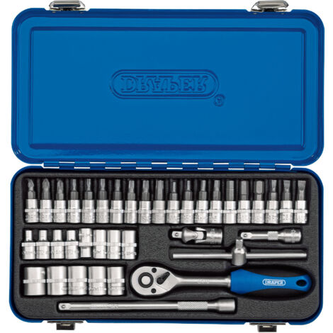 Draper 38 Piece 1/4 Sq Dr Metric Socket Set in Metal Case 16366