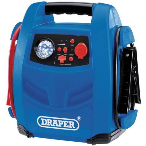 Draper 12V Power Pack Jump Starter With Built in Compressor, 800A 70553