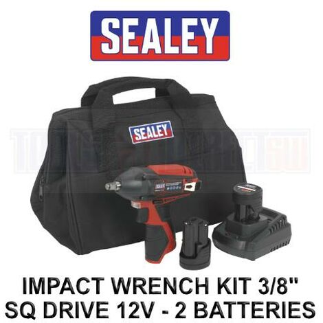 Sealey Impact Wrench Kit 3/8 Sq Drive 12V SV12 Series - 2 Batteries ...