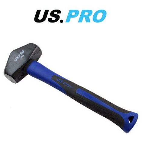 US PRO Tools Double Faced 2Lb lump Hammer with TPR Handle Rubber Grip 3302