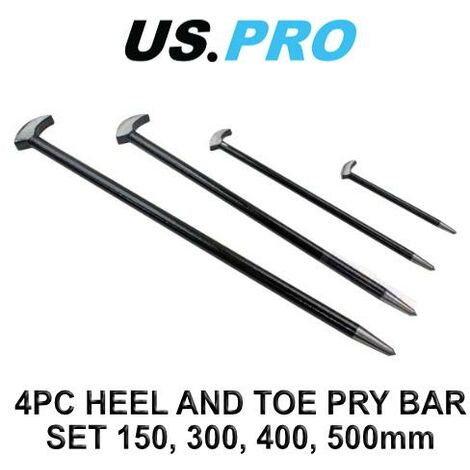 US PRO Tools 4pc Heel Bar Set Podgers Pry Bars Toe 150, 300, 400, 500mm ...