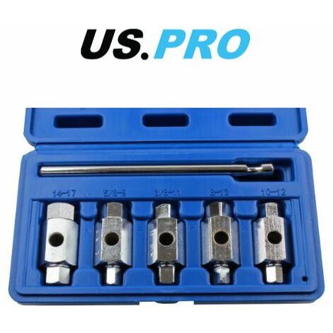 US PRO 6pc Double Ended Drain Sump Plug Key Set Hex Square Drive 3231