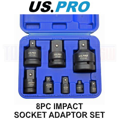 US PRO Tools 8pc Impact Adaptor Set, Reducer for Sockets, Wrench 3477