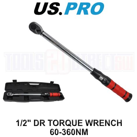 US PRO Tools 1/2 DR Torque Wrench 60 - 360NM 6856