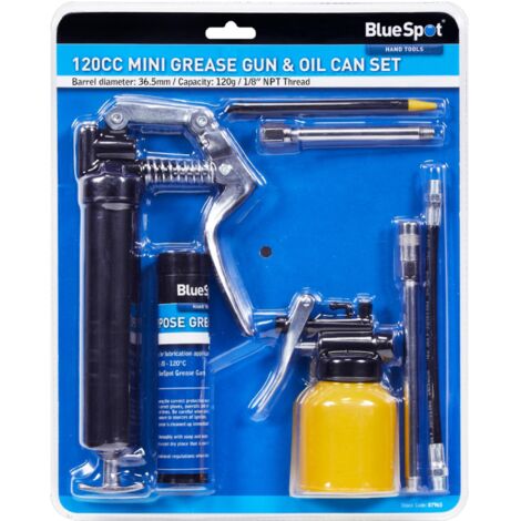 BlueSpot Manual Mini Grease Gun Lever Pistol Grip 120cc cartridge & Oil ...