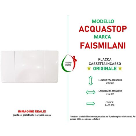 Placca esterna Acquastop bianca per cassetta incasso Faismilani
