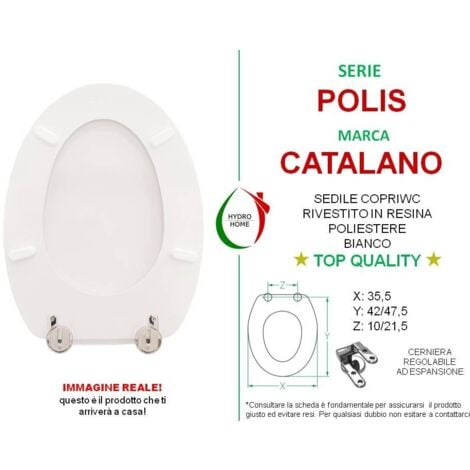 Copriwater Polis Catalano legno rivestito in resina poliestere bianco