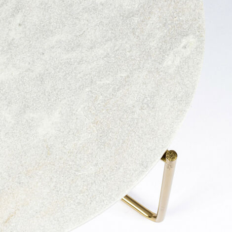 Table basse en marbre TIMPA blanc meuble de salon design rond ...