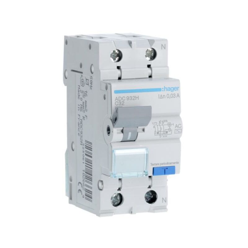 Hager interruttore differenziale magnetotermico 1pn 30ma ac 32a 6ka c 2m