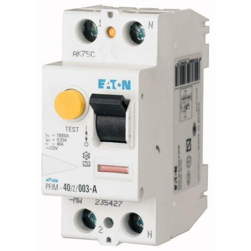 Eaton interruttore differenziale modulare puro 2x25a 0,03a 235390
