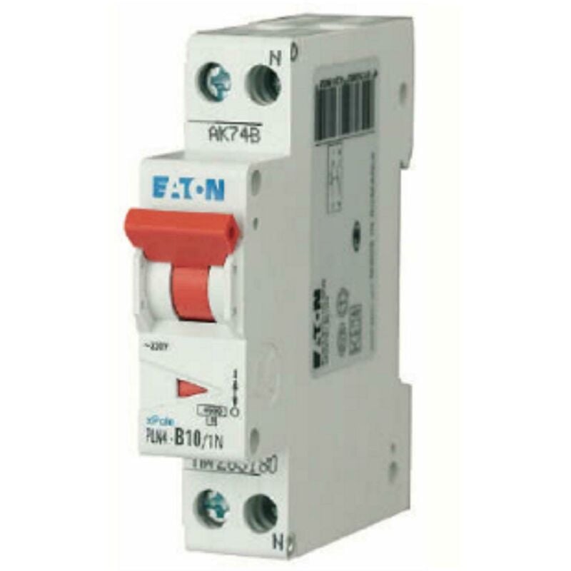 Eaton interruttore automatico modulare magnetotermico 1p+n 10a 4500 1m 263190