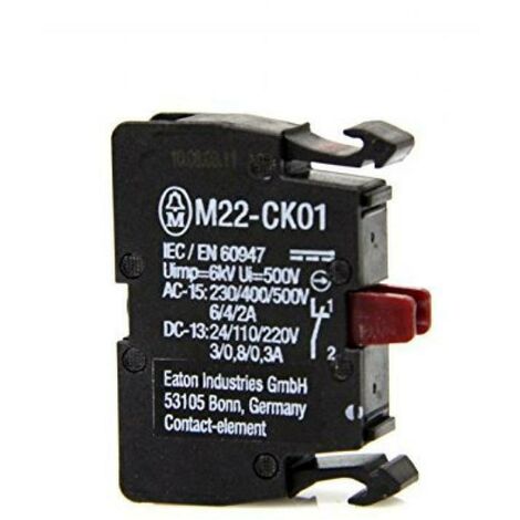 Eaton m22-ck01 blocchi contatto ausiliari nc cage clamp frontale 216385