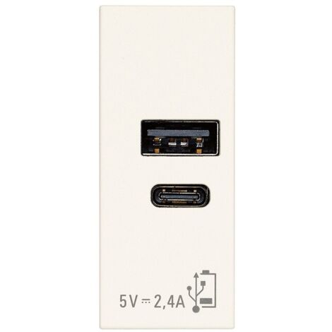 Vimar alimentatore usb a+c 5v 2,4a bianco linea 30292.acb