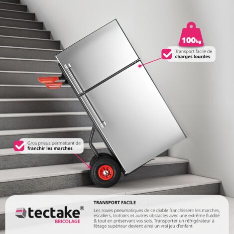 Diable pliable 100 kg - chariot de transport a main, remorque de jardin ...