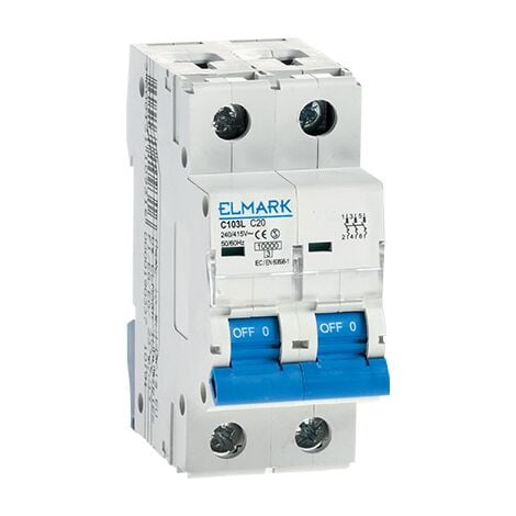 Interruttore magnetotermico automatico 2P mcb 10kA curva C per quadro elettrico su guida din ...