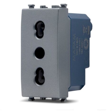 Frutti elettrici compatibili con supporti Vimar Arké grigio scuro ...