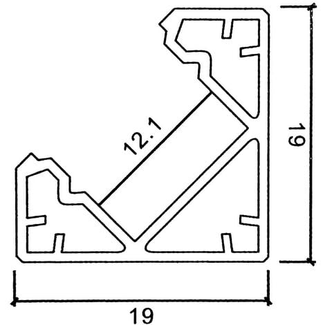 Profilo Alluminio angolare per Strisce Strip LED Barra Rigida Copertura ...