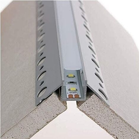 Profilo angolare da incasso per cartongesso in alluminio per strip led ...