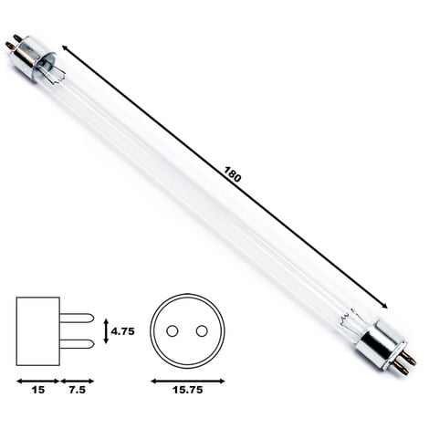 Tubo UVC de repuesto Lámpara UV 6W T5 para filtro agua Filtración ultravioleta Tratamiento del agua