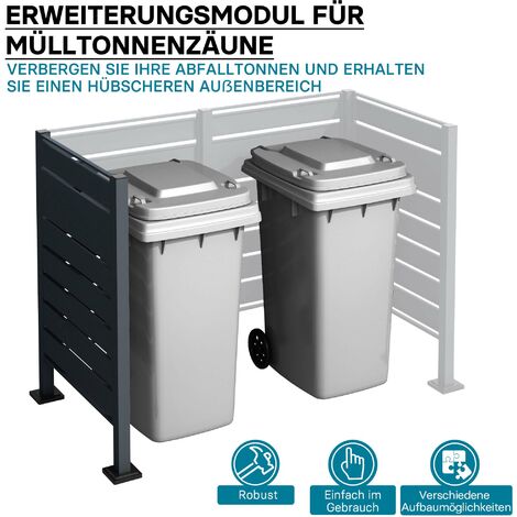 Wiltec Elemento modular antracita acero ocultar contenedores de basura ...