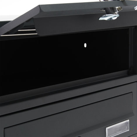 Wiltec Sistema de 8 buzones color antracita acero galvanizado ...