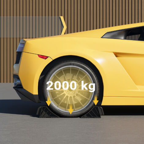 Wiltec Cuñas de rueda 2 piezas hasta 2 t calzos con práctica asa 21 x 8 ...