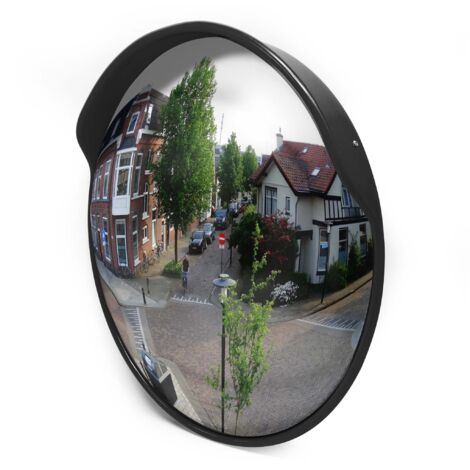 Wiltec Espejo de tráfico convexo 80 cm con cubierta protectora, color ...