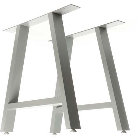 Patas de mesa estilo industrial gris acero forma de A juego de 2 patas 70x72cm marco de metal