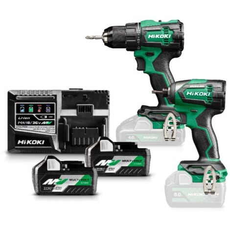 HIKOKI Pack 2 outils 18V perceuse + visseuse à choc 175 Nm - KC18DEWAZ