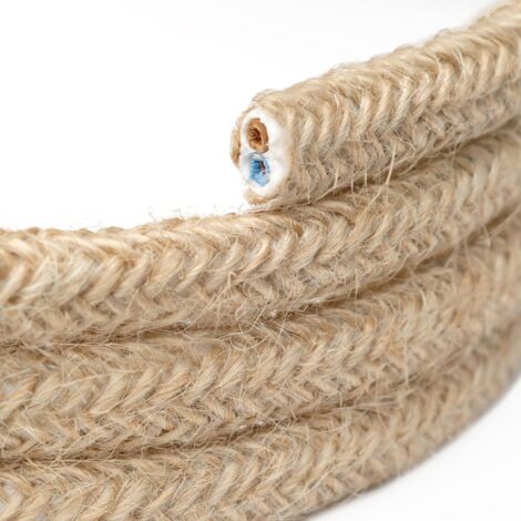 Creative-Cables Le câble électrique plat original 2x0,75 mm² (1 m, Jute ...