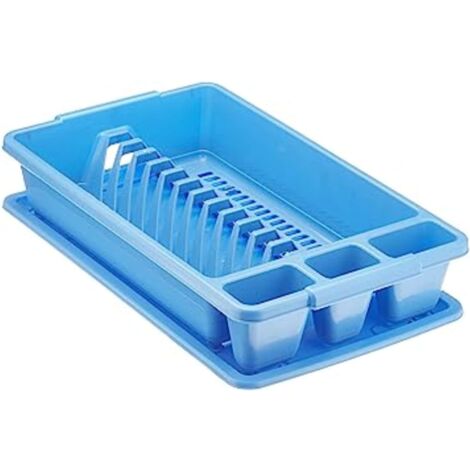 Scolapiatti Con Vassoio Azzurro - 45X26Xh8.5 Cm