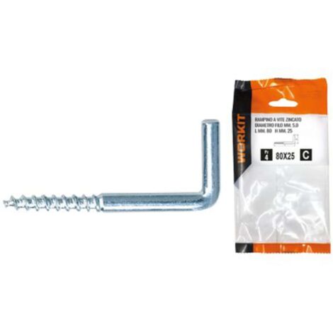 RAMPINO A VITE ZINCATO SELF WORKIT - MOD 22X100 MM 80X25X5,0 CF=PZ 4 ...