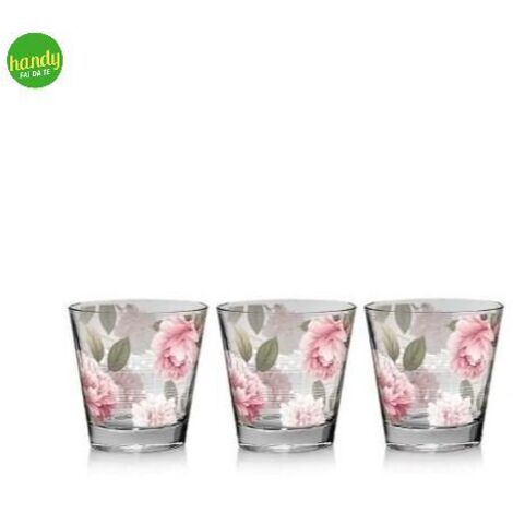 Set 3 bicchieri Nadia Cerve conic music peony 250cc