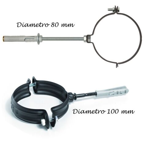 Collare Fascetta per tubi Stufe a Pellet - nero opaco - Ø10 cm