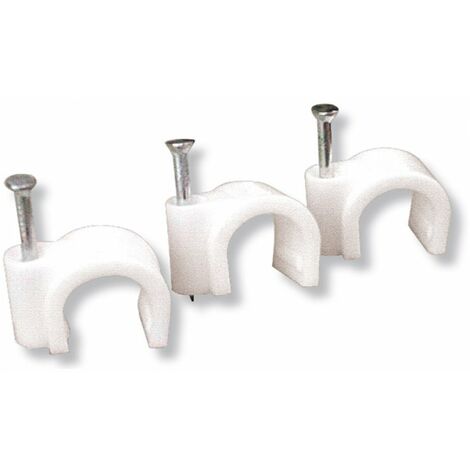 Graffetta Fissacavi con Chiodo 100 Pz. Col. Grigio mm. 15-16