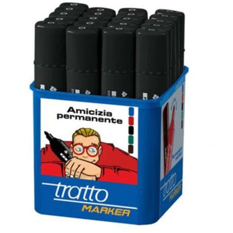 Tratto Marker Punta Tonda Nero 841003 X20