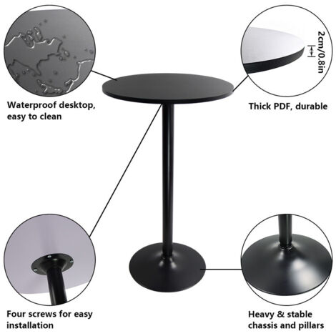 Table de Bar Ronde 60cm Table de bistrot Table de Bar Table d'appoint ...
