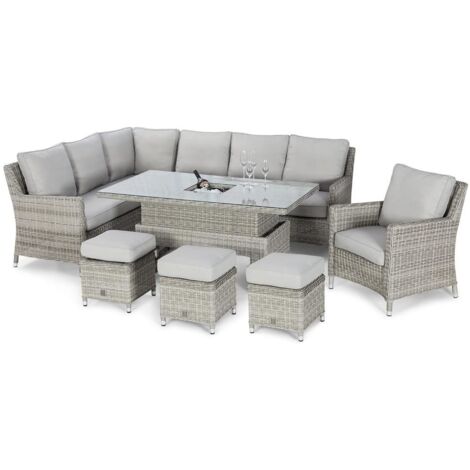 Oxford Corner Dining Set with Armchair, Ice Bucket and Rising Table