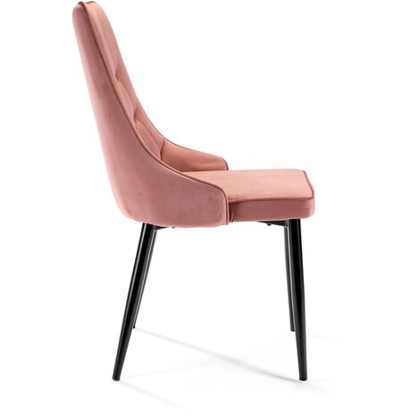 Esszimmerstühle mit Samt 4er Set AKORD SJ.054 Gepolsterter Gesteppter ...